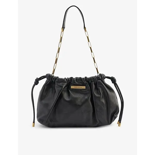 Isabel Marant Étoile Slouchy Merine Leather Shoulder Bag - Black ...