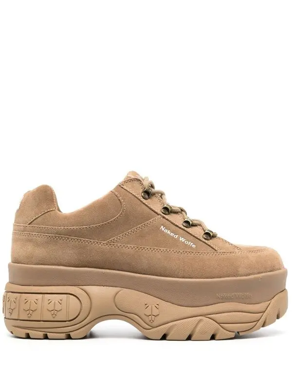NAKED WOLFE Sporty 70mm Platform Sneakers - Neutrals