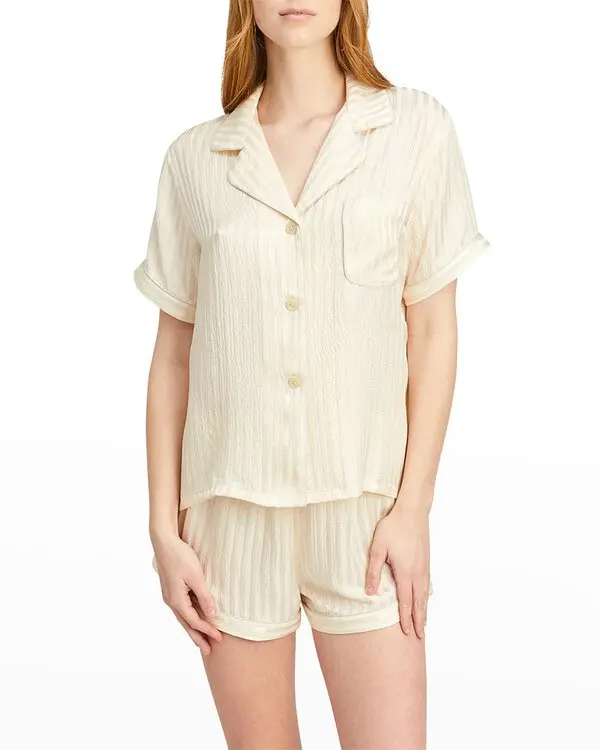 Morgan Lane Katelyn Fiona Striped Pajama Set - Sandy White | Editorialist