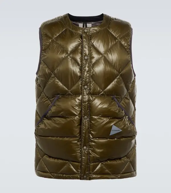 AND WANDER Diamond Quilted Vest - Green