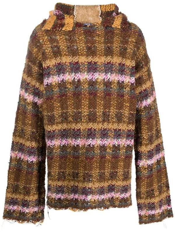 VITELLI Checked Recycled Wool Hoodie