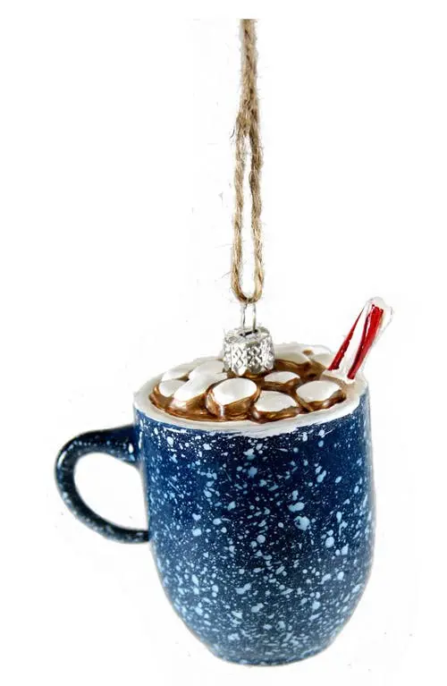 CODY FOSTER & CO Cody Foster Campfire Cocoa Mug Ornament - Blue/brown Multi