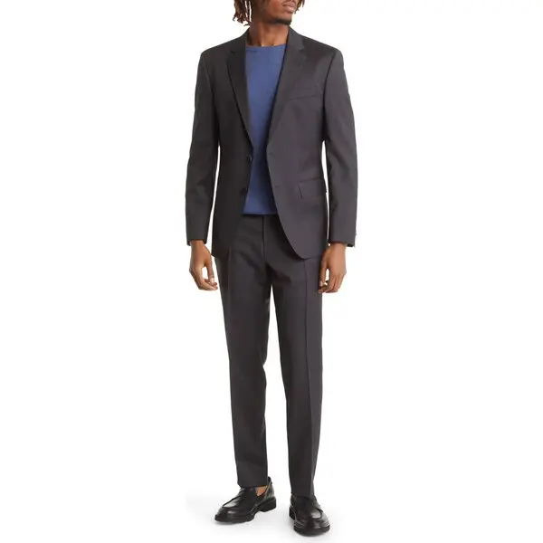 Hugo Boss Huge Solid Wool Suit - Dark Grey