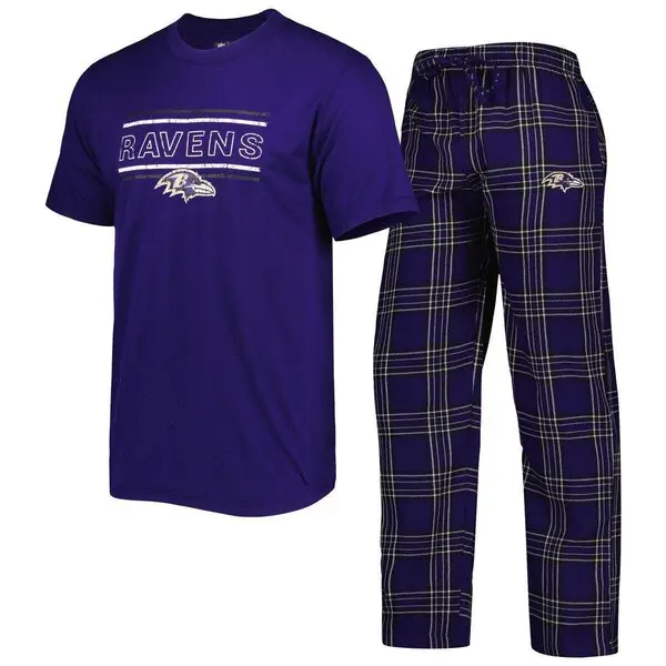CONCEPTS SPORT Black Baltimore Ravens Badge Top & Pants Sleep Set ...
