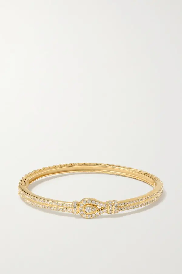 David Yurman Thoroughbred Loop 18-karat Diamond Bracelet - Gold