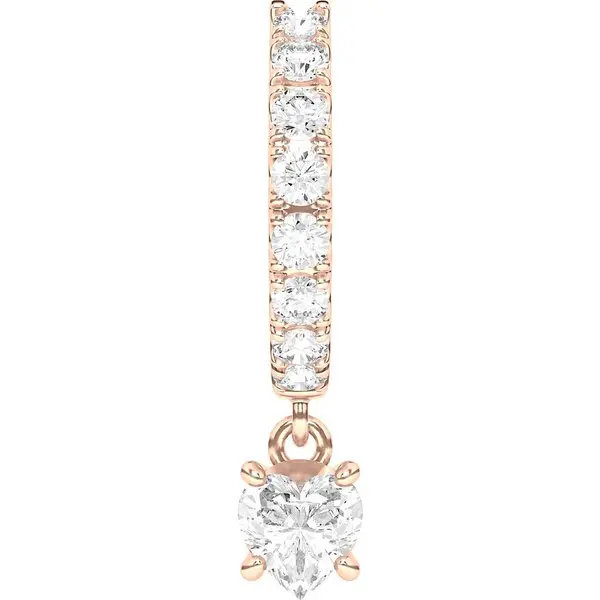 HAUTECARAT Lab-created Diamond Drop Huggie Hoop Earrings - 18k Rose Gold