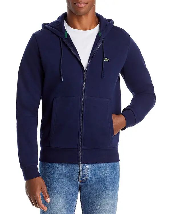 Lacoste Classic Zip Front Hoodie - Navy Blue