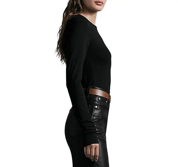 Rag & Bone Luca Slim Long Sleeve Tee - Blk