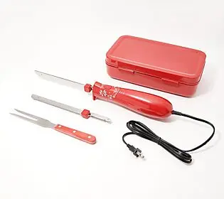 TEMP-TATIONS Electric Knife With Carving Fork & Storage Case