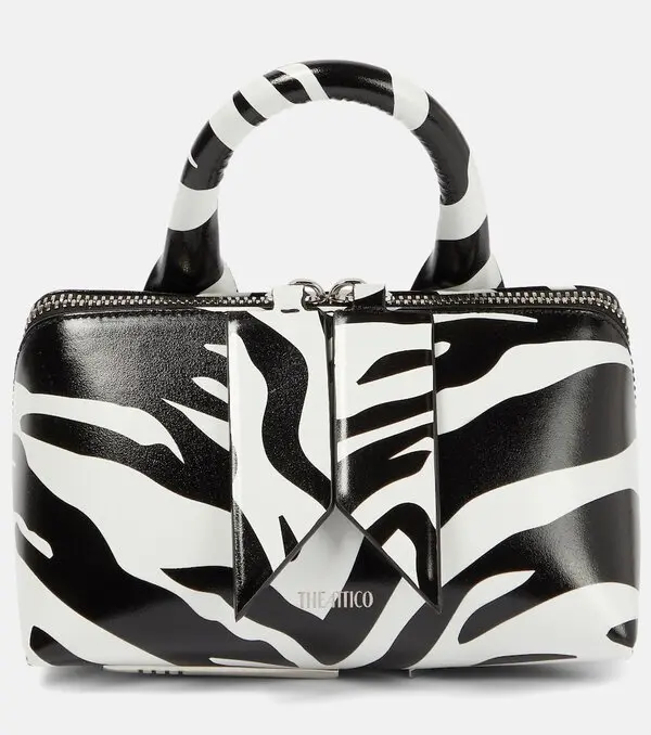 Attico Friday Mini Zebra-print Leather Tote - Multicoloured
