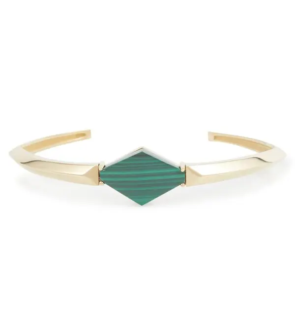 ALIITA Deco Rombo 9kt Cuff With Malachite