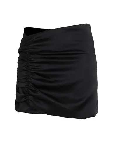 NINEMINUTES Mini Skirt In Striped Satin - Black