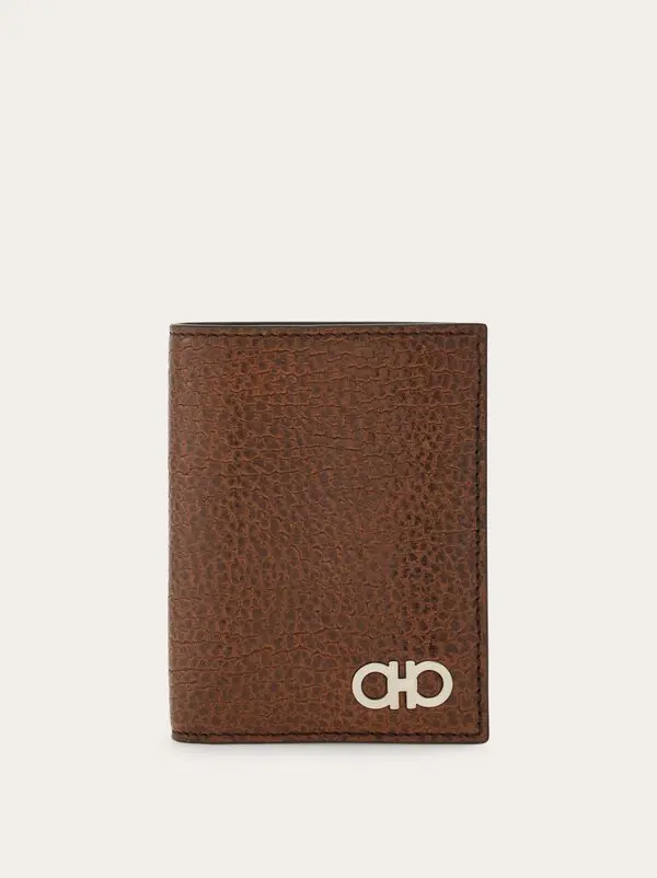 FERRAGAMO Gancini Credit Card Holder - Beige