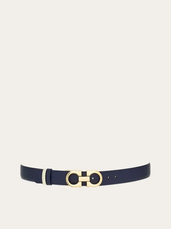 FERRAGAMO Reversible Gancini Belt - Blue