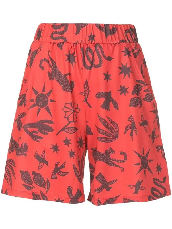 LYGIA & NANNY Lara Graphic-print Shorts - Brown
