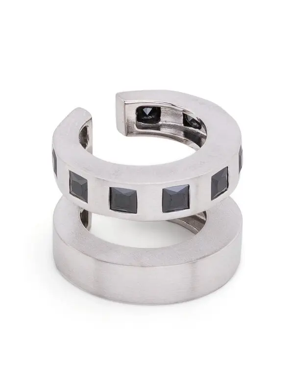 Tom Wood Arch Zirconia Double Cuff Earring - Silver