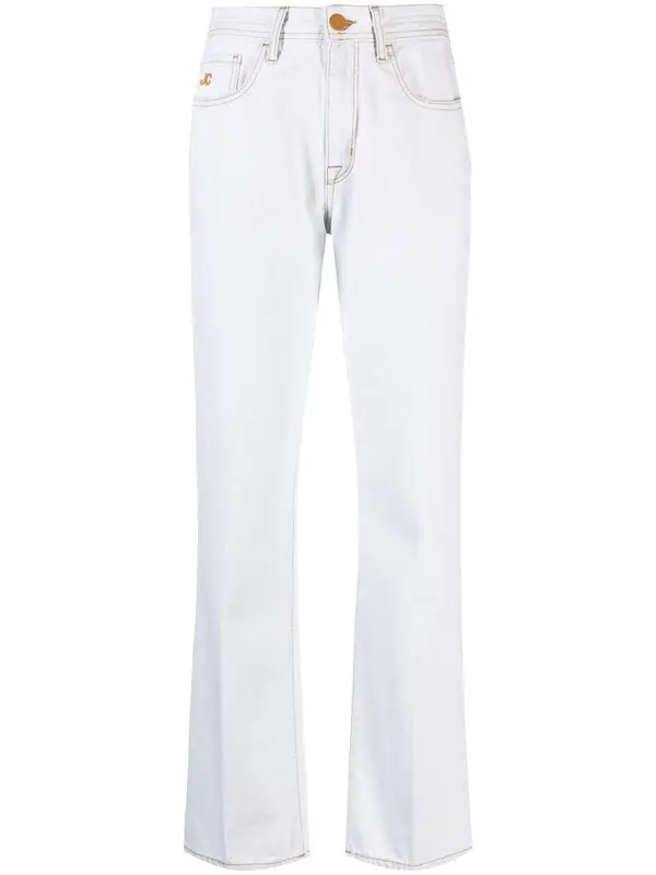 Jacob Cohen Embroidered-logo Tapered Jeans