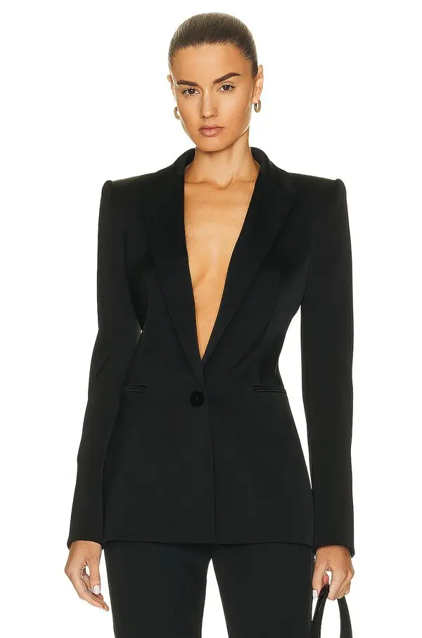 Galvan Sculpted Blazer - Black