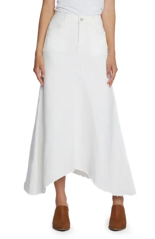 WASH LAB DENIM Selma Pieced Asymmetric Maxi Skirt - Stone White