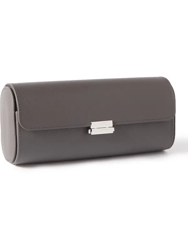 SCATOLA DEL TEMPO Full-grain Leather Watch Roll - Gray
