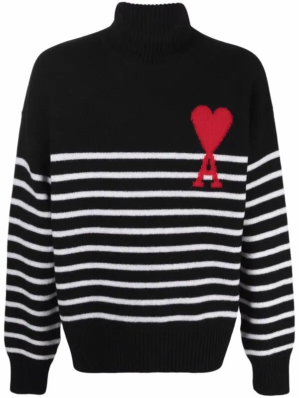 Ami De Coeur Striped Jumper - Black