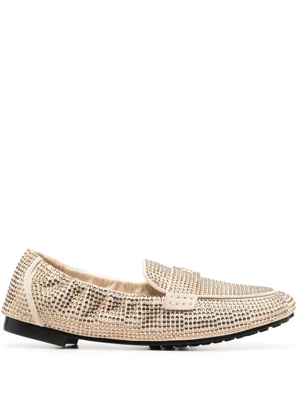 Tory Burch Crystal-embellished Loafers - Neutrals