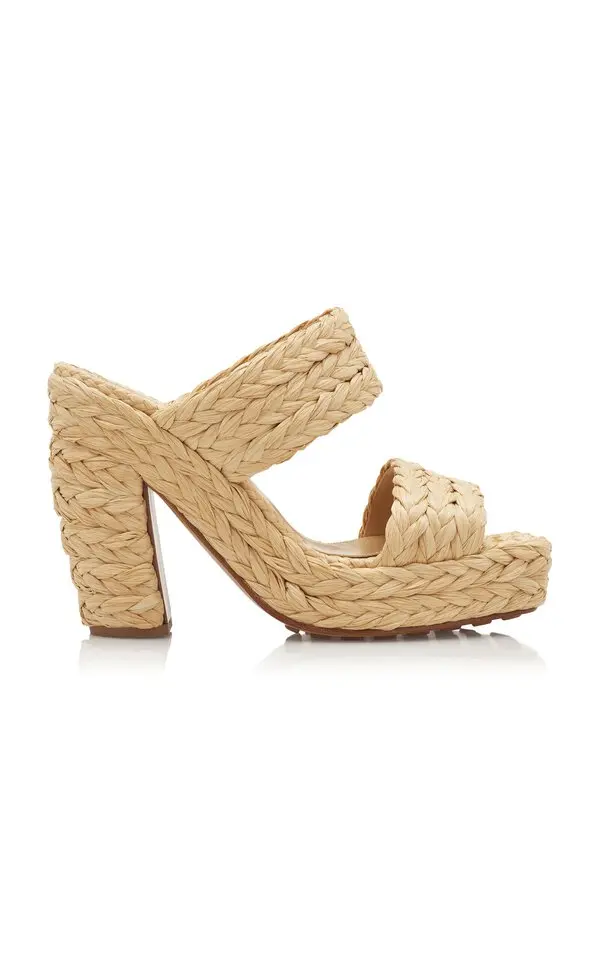 Bottega Veneta Trinity Raffia Sandals - Neutral