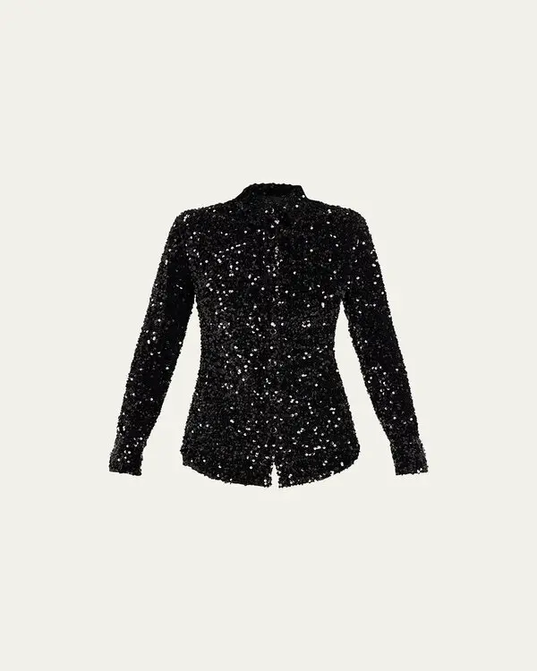Cout De La Liberte Sequined Button Down Shirt