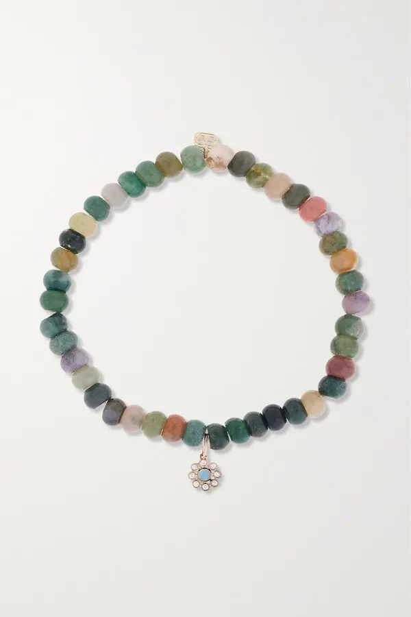 SYDNEY EVAN Evil Eye Agate And Diamond Bracelet
