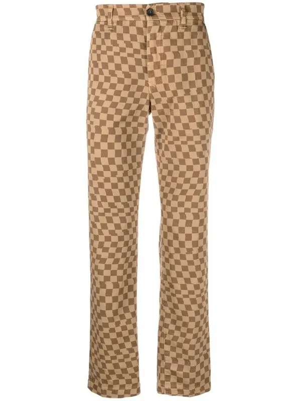 Incotex Check Pattern Straight Trousers - Neutrals
