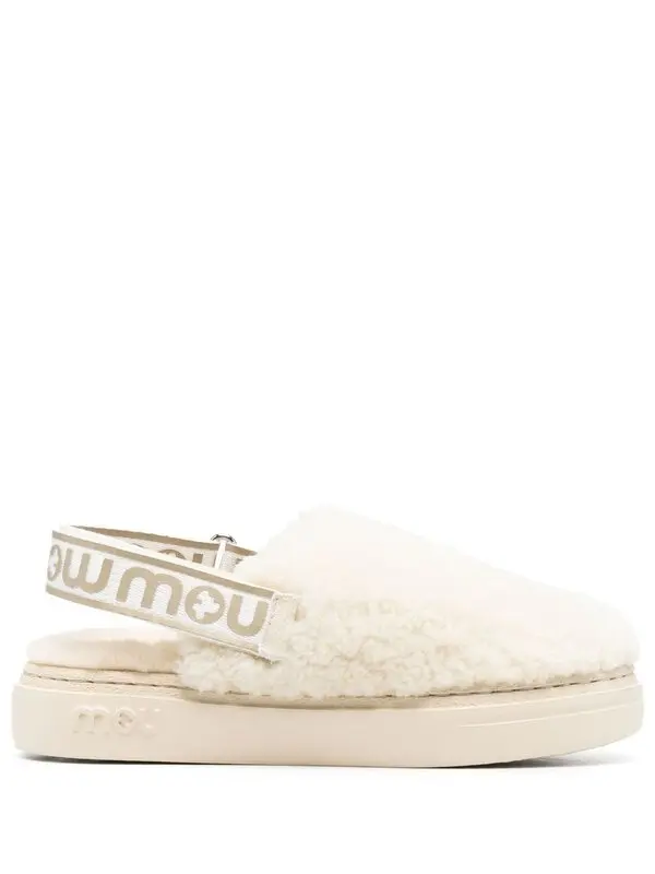 Mou Shearling Slingback Slippers