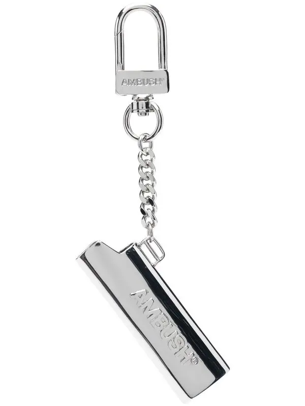 AMBUSH Lighter Case Logo-engraved Keyring - Grey