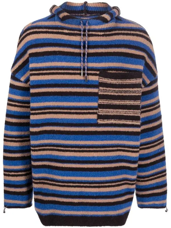Jacquemus Striped Knitted Hoodie