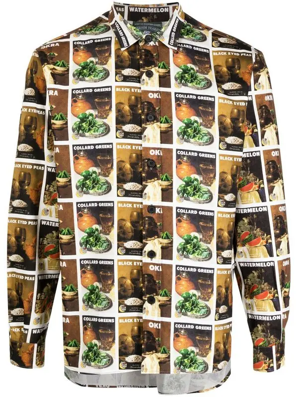 DENIM TEARS Sky High Farm Printed Shirt - Brown