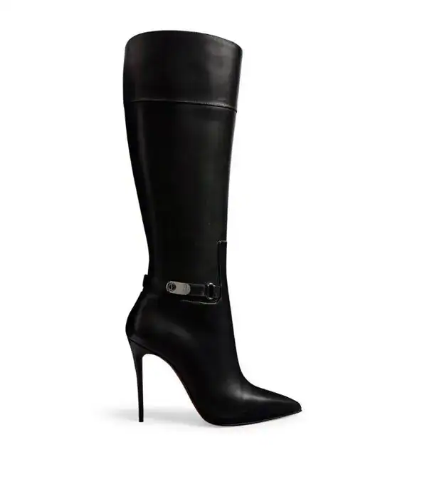 Christian Louboutin Lock Kate Botta Leather Knee-High Boots 100 - Black ...