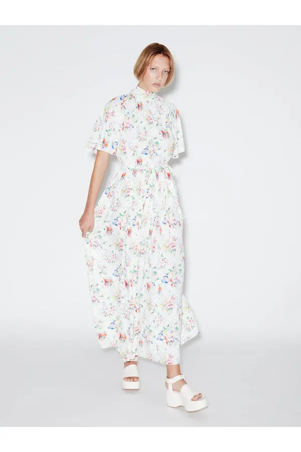 Rosetta Getty Scarf Neck Floral Dress - Floral / Multicolor