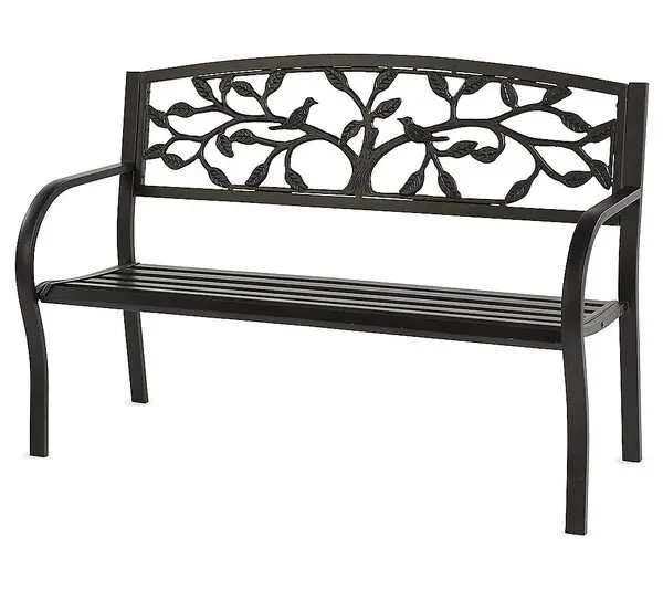 EVERGREEN Tree Of Life Metal Garden Bench