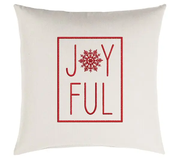 SORRA HOME Joyful Snowflake 18' Embroidered Sun Brella Pillow