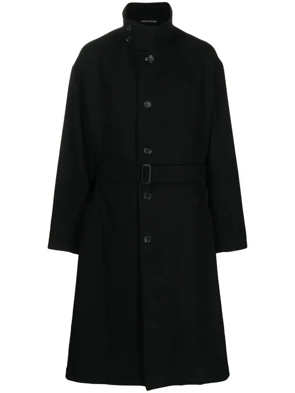 Yohji Yamamoto Belted Single-breasted Coat