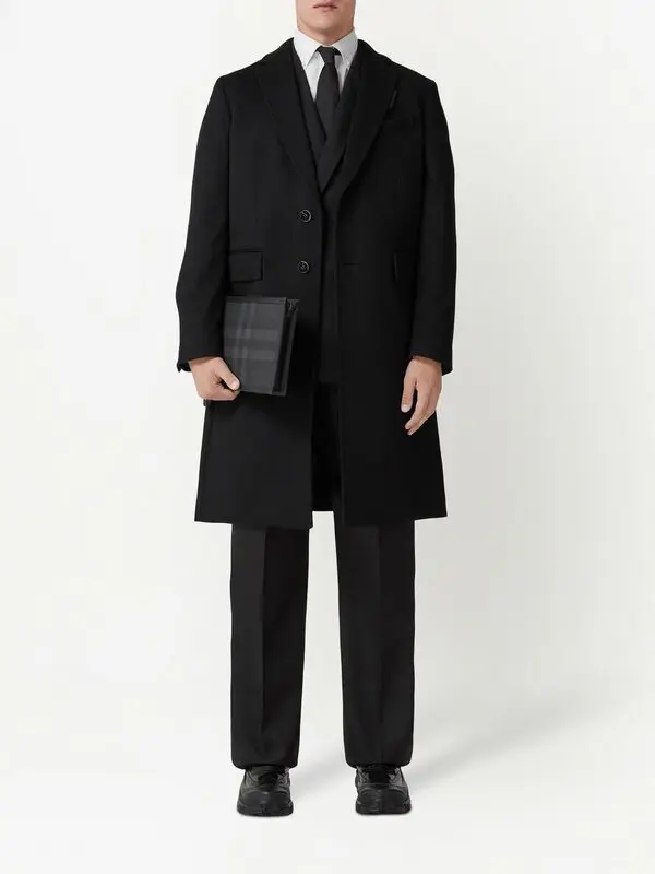 Burberry Single-breasted Wool Coat - Black