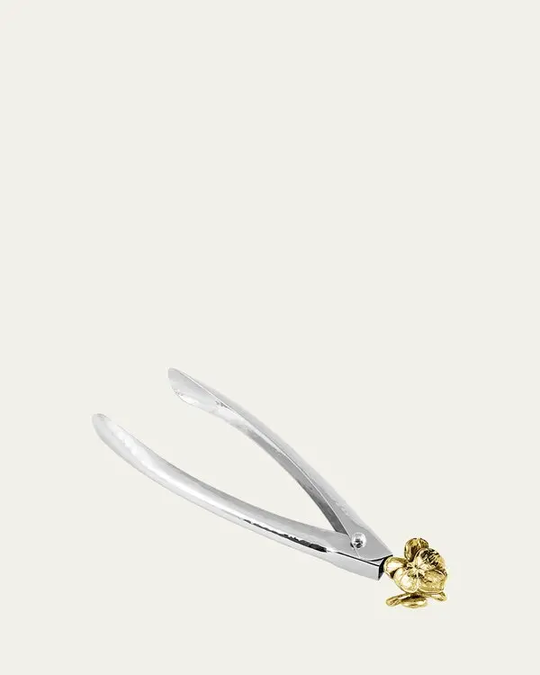 Michael Aram Gold Orchid Small Lock Spring Tongs