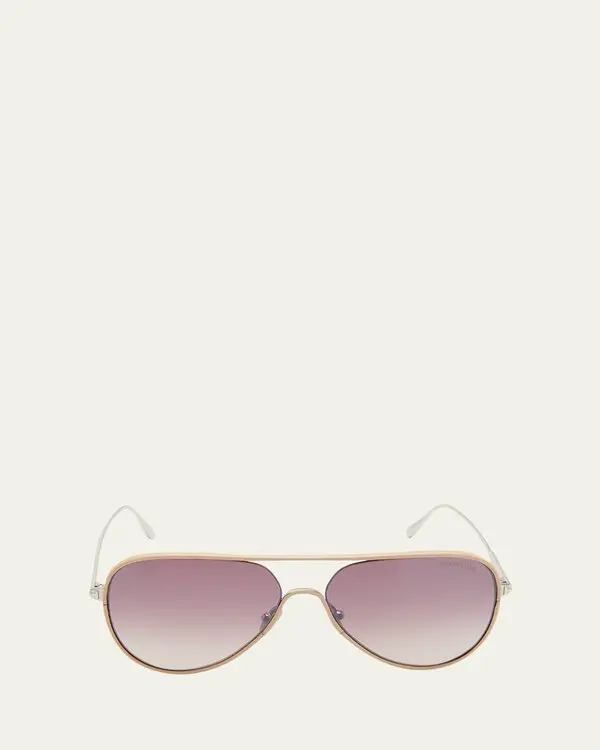 TOM FORD Jessie Aviator Sunglasses - Shiny Rhodium
