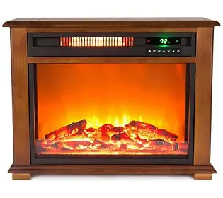 LIFESMART Medium Square Fireplace With Decorati Ve Mantel Trim