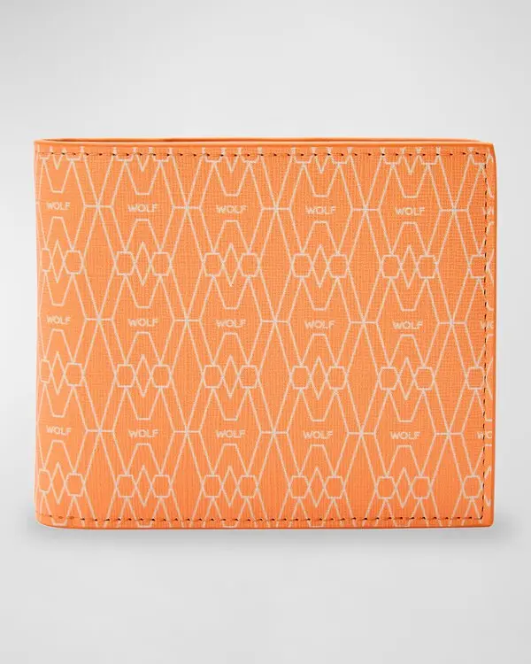 Wolf Vegan Monogram Billfold Wallet W/ Coin Pocket - Orange | Editorialist