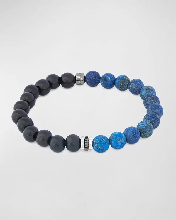 Tateossian Lapis Sterling Silver Beaded Bracelet - Blue