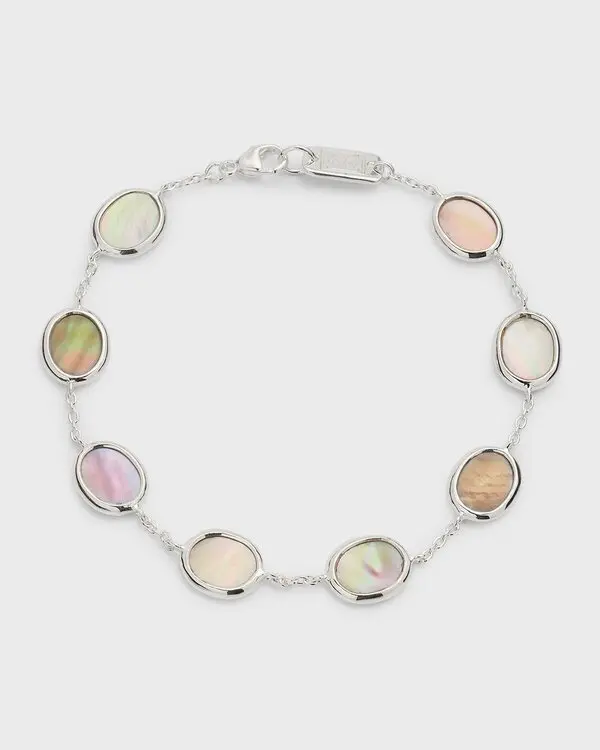 Ippolita Sterling Silver Mini Oval Slice Chain Bracelet - Brown Shell