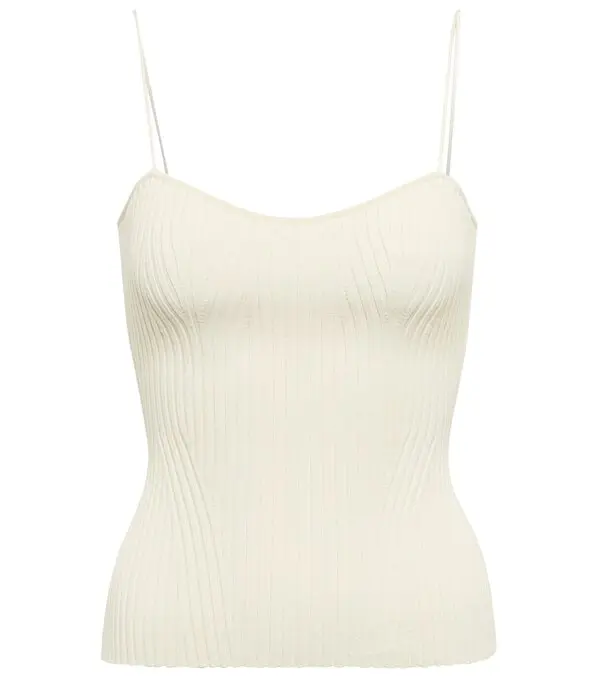 Khaite Ziggy Ribbed Top - White