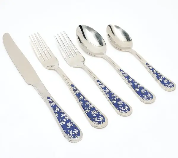 Temp-Tations Floral Lace 30-Piece Flatware Set - One-Color | Editorialist