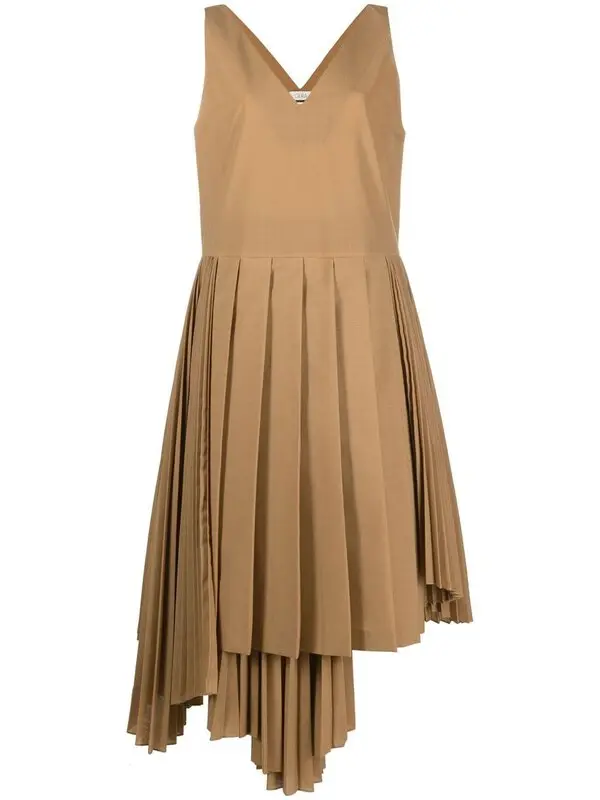 QUIRA Sleeveless Asymmetric-hem Dress