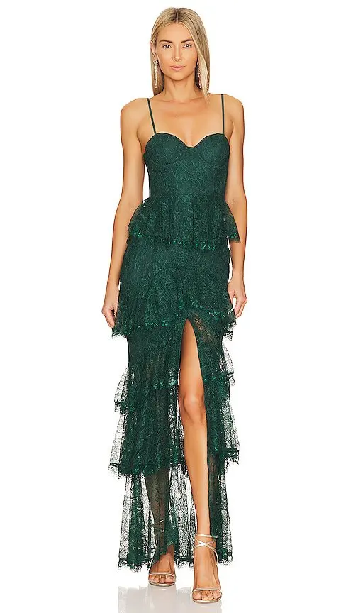 Majorelle Zelda Fitz Gown - Emerald Green